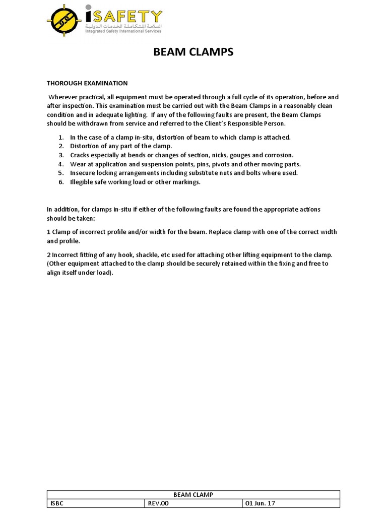 Beam Clamps: Thorough Examination | PDF