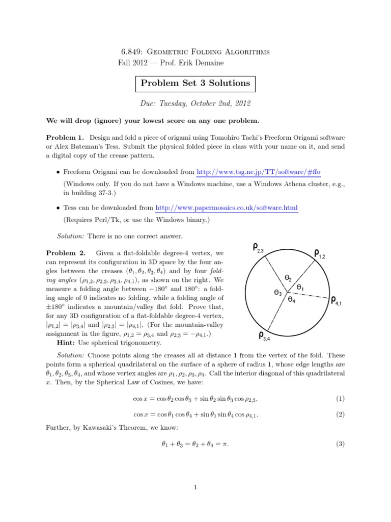 Geometric Folding Algorithms Problem Set 3 Solutions | PDF ...