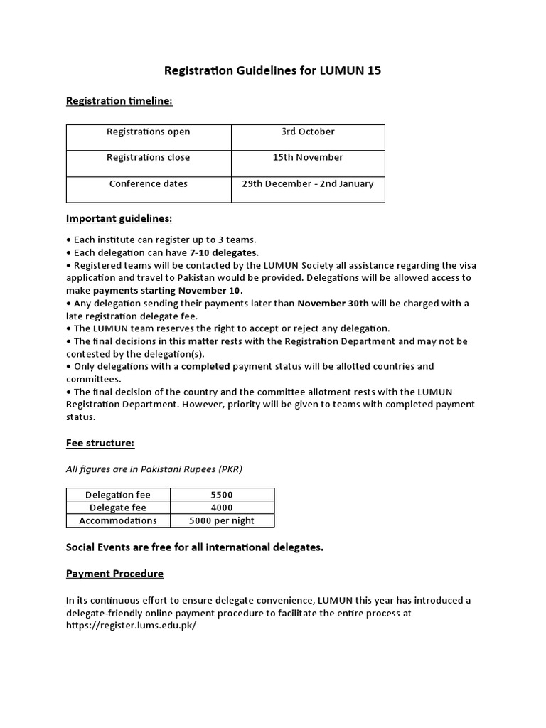 Registration Guidelines FINAL | PDF
