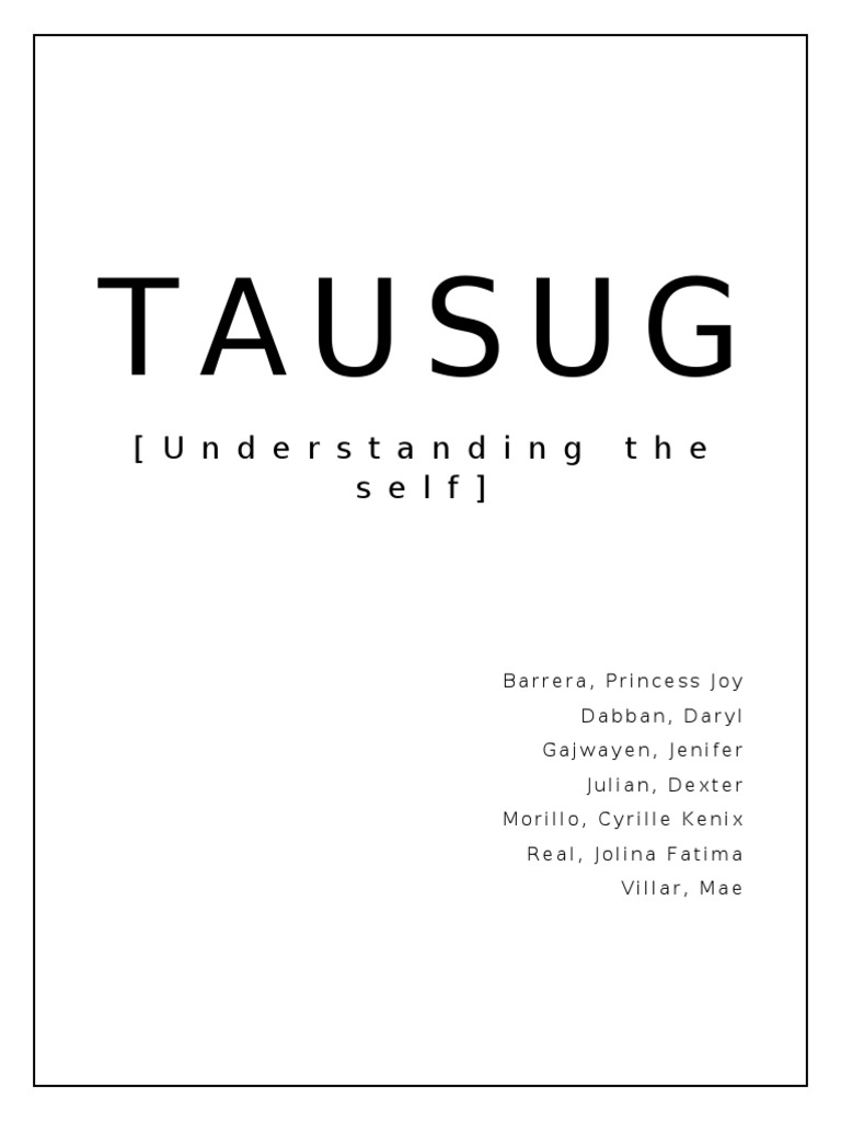 Tausug: (Understanding The Self) | PDF | Wedding | Marriage