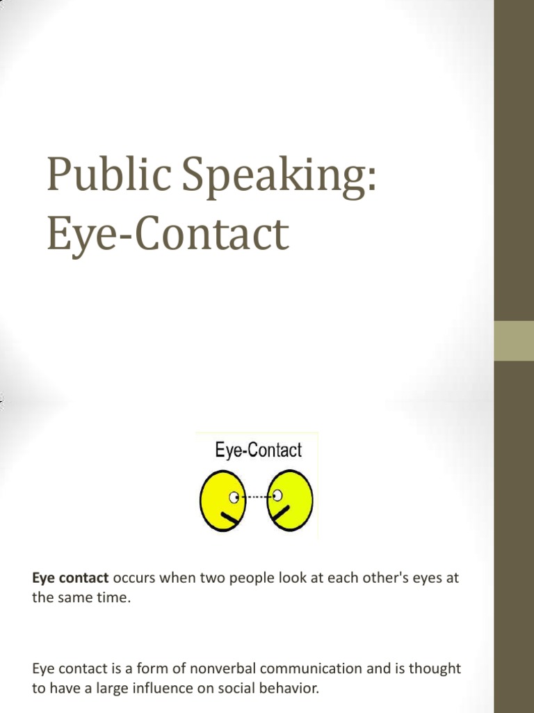 Public Speaking: Eye-Contact | PDF