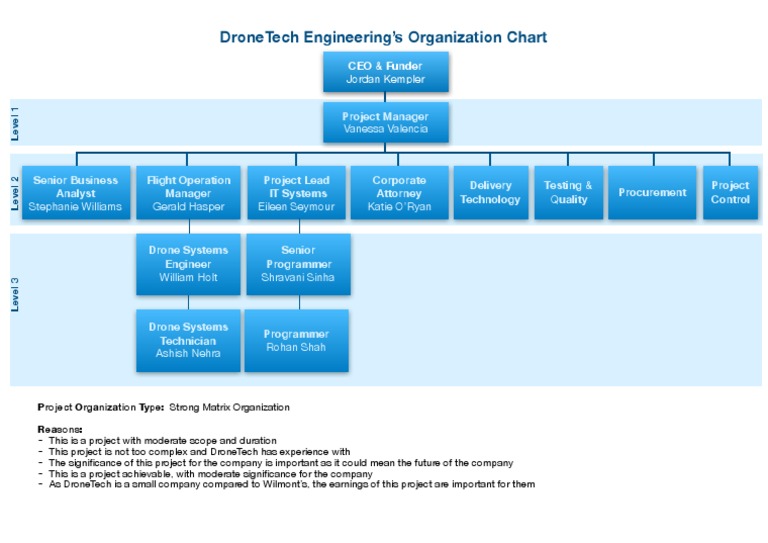 DroneTech Organizational Structure | PDF