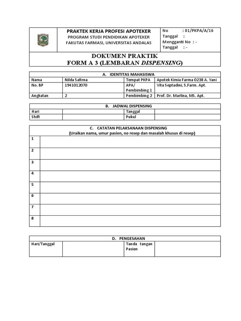 Lembar Dispensing (A3) | PDF