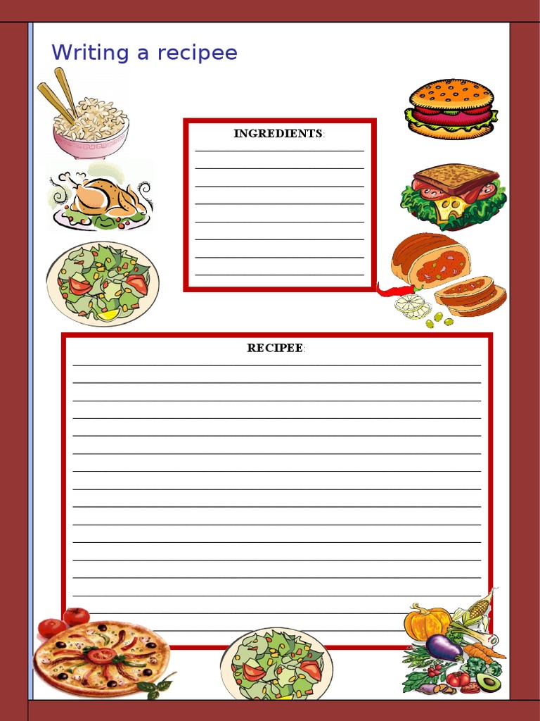 Writing A Recipee Fun Activities Games - 73379 | PDF