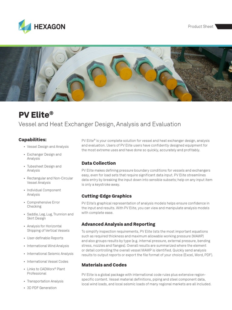 PV Elite: Vessel and Heat Exchanger Design, Analysis and Evaluation ...