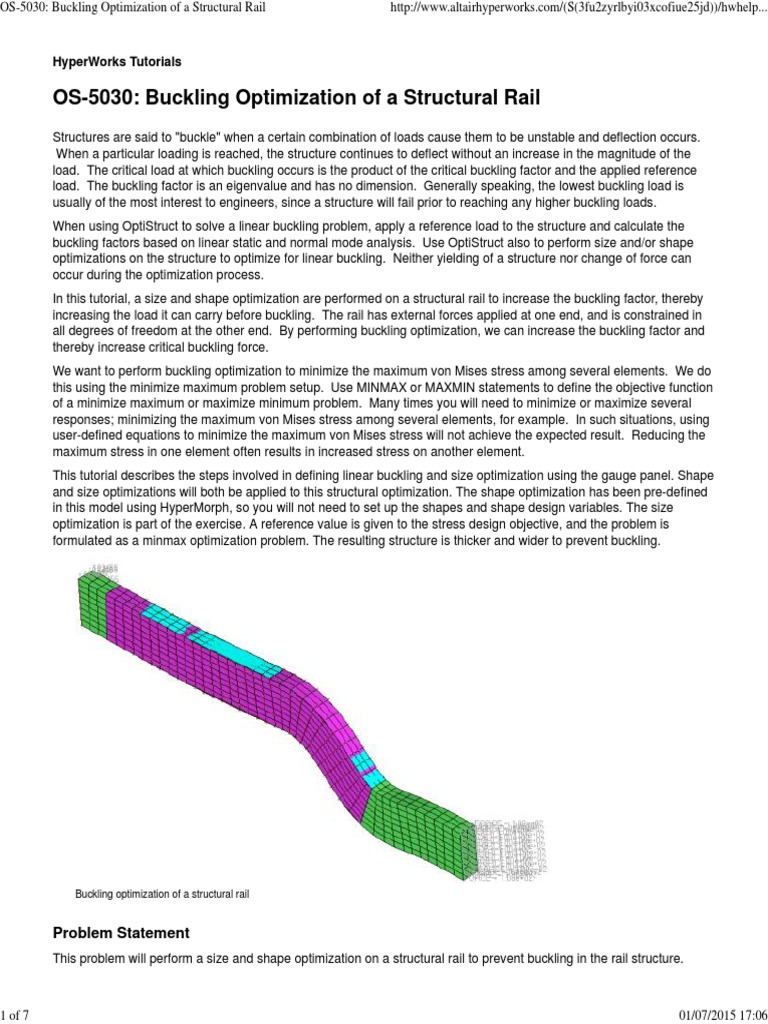 Buckling Optimization of A Structural Rail | PDF | Buckling | Mathematical Optimization