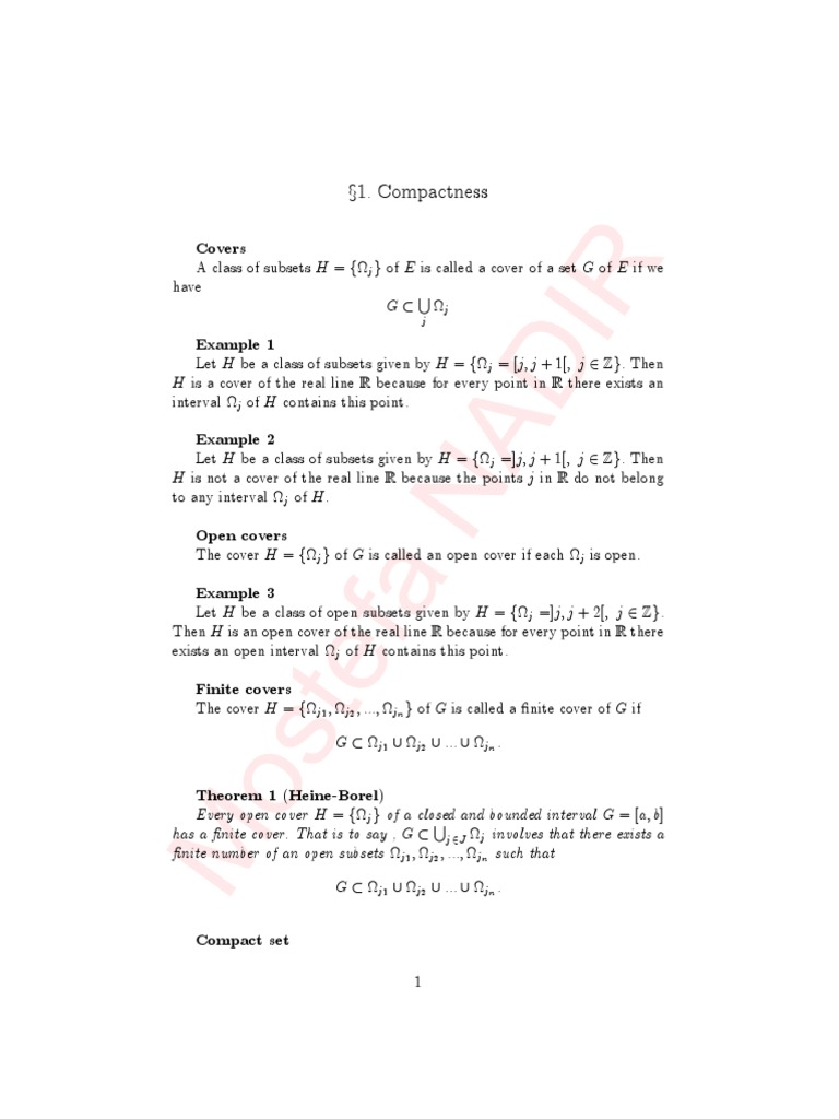 1 Compactness | PDF | Compact Space | General Topology