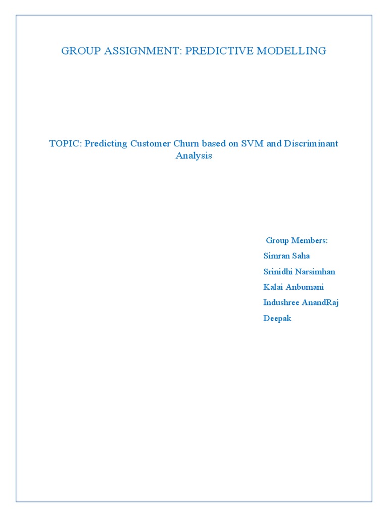 Group Assignment - Predictive Modelling | PDF | Sensitivity And Specificity | Accuracy And Precision