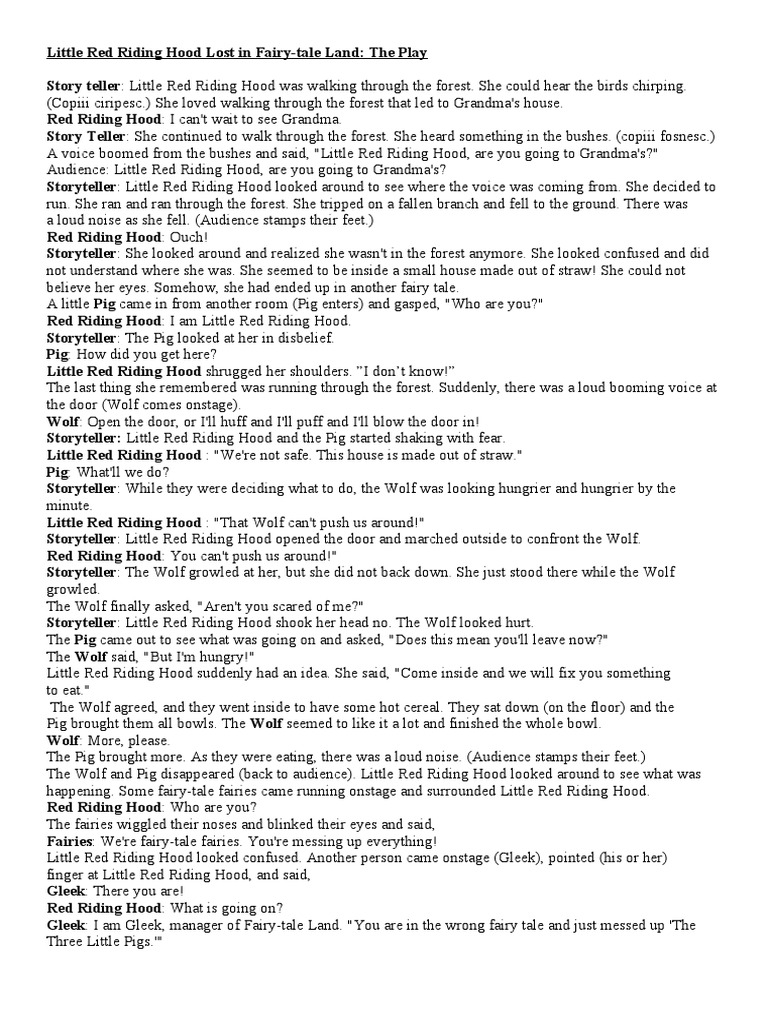 Little Red Riding Hood's Fairy-tale Adventure | PDF | Snow White ...