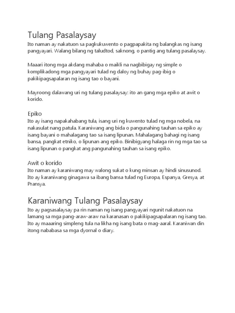 Pasalaysay (Tula) | PDF