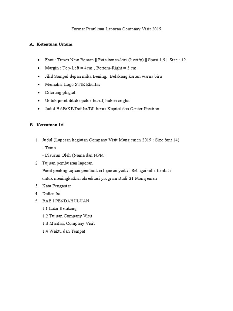 Company Visit Report Format | PDF