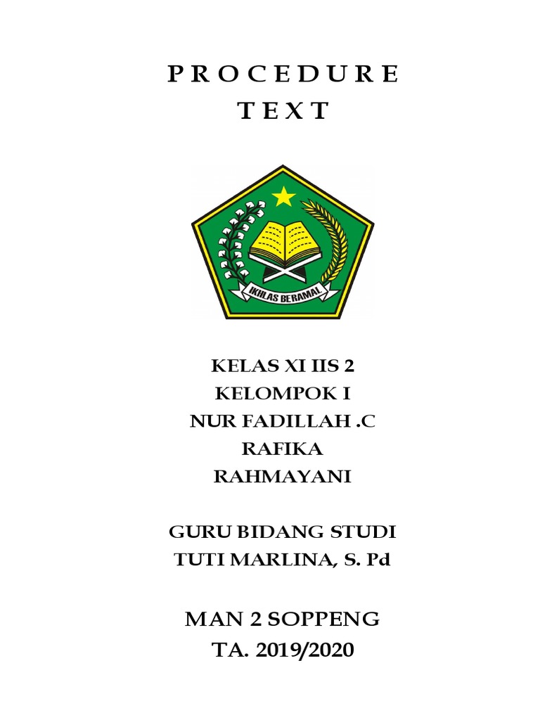 Procedure Text: Man 2 Soppeng TA. 2019/2020 | PDF
