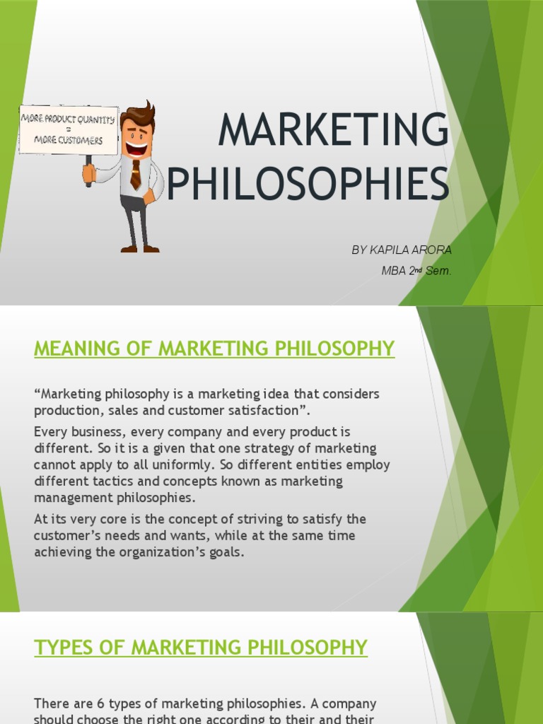 MARKETING PHILOSOPHIES New | PDF | Customer | Marketing