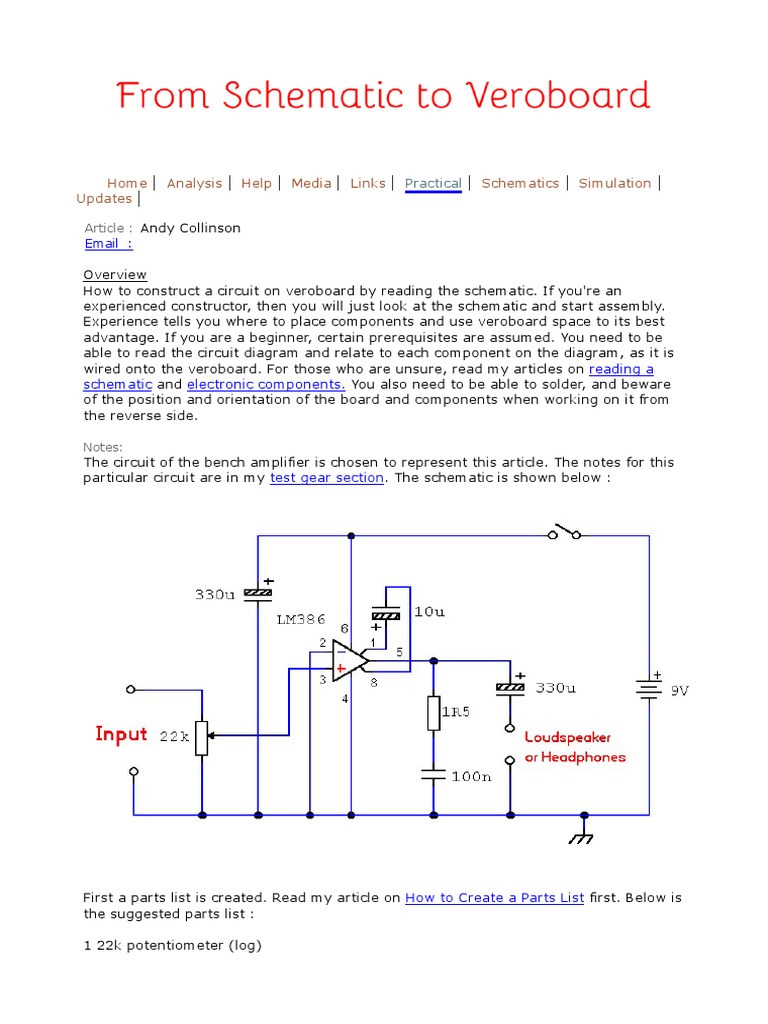 Veroboard Circuit Assembly Guide | PDF | Electronic Circuits ...