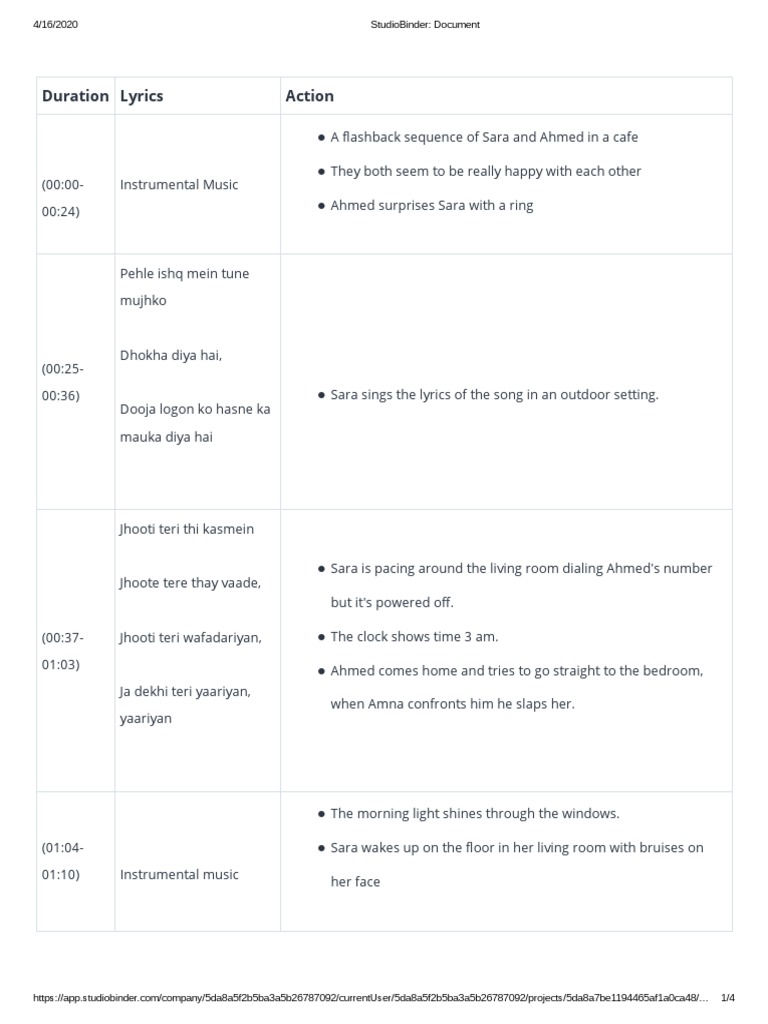 Studiobinder Document | PDF