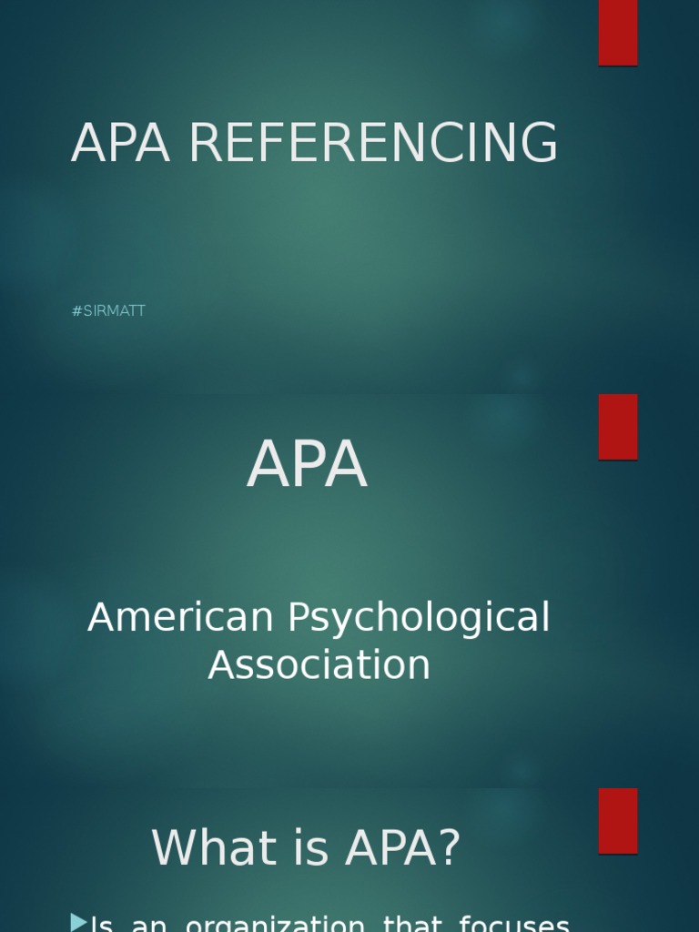 Apa Referencing | PDF | Citation | Digital Object Identifier