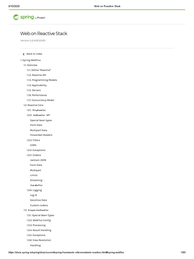 Web On Reactive Stack PDF | PDF | Spring Framework | Java Servlet