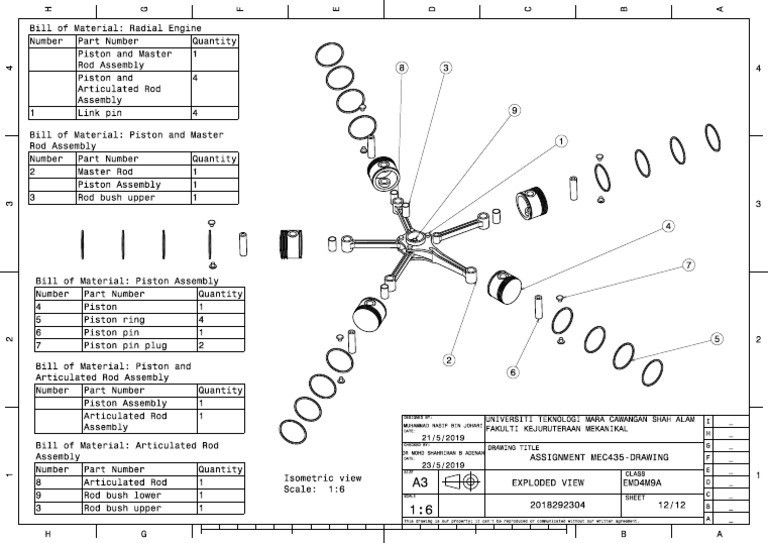 Radial Engine Exploded View PDF | PDF