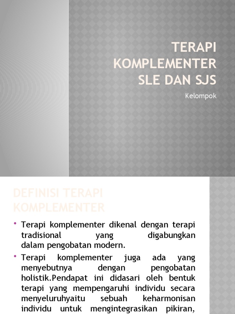 Terapi Komplementer SLE Dan SJS | PDF