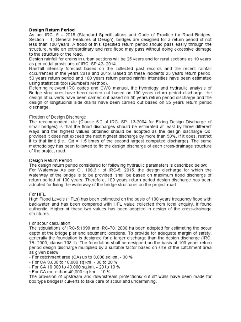 Design Return Period for Flood Control | PDF | Flood | Hydrology