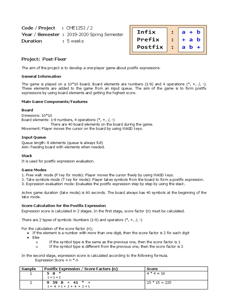 CME1252 Project 2 - Post-Fixer | PDF | Numbers | Teaching Mathematics