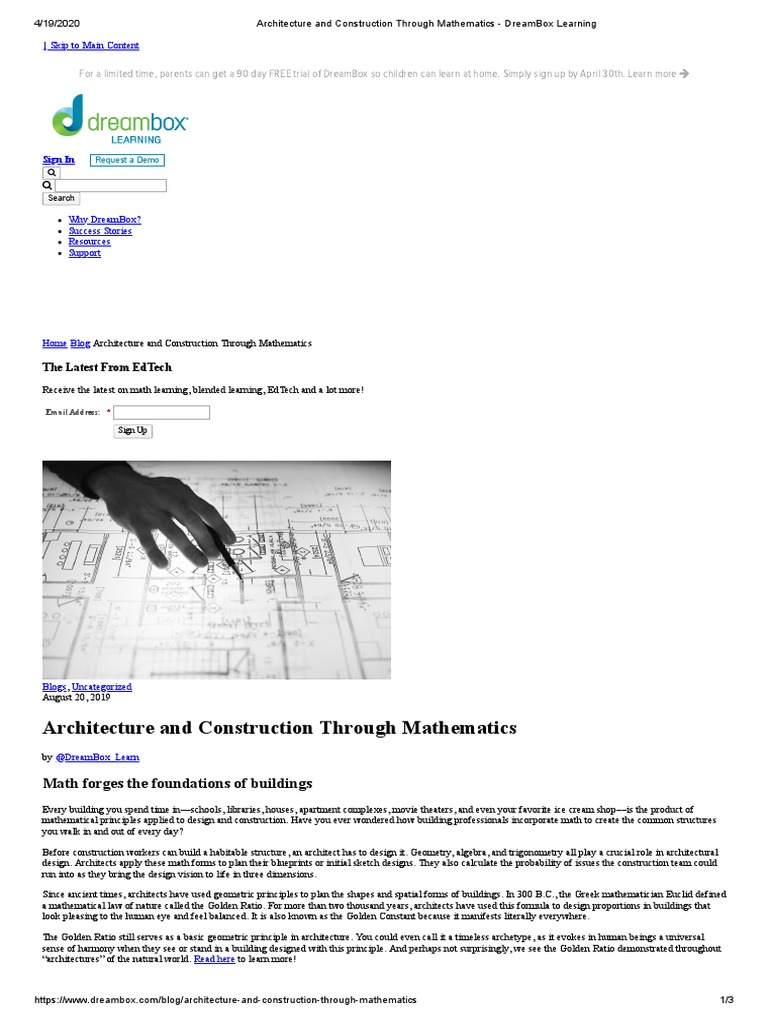 Architecture and Construction Through Mathematics - DreamBox Learning ...