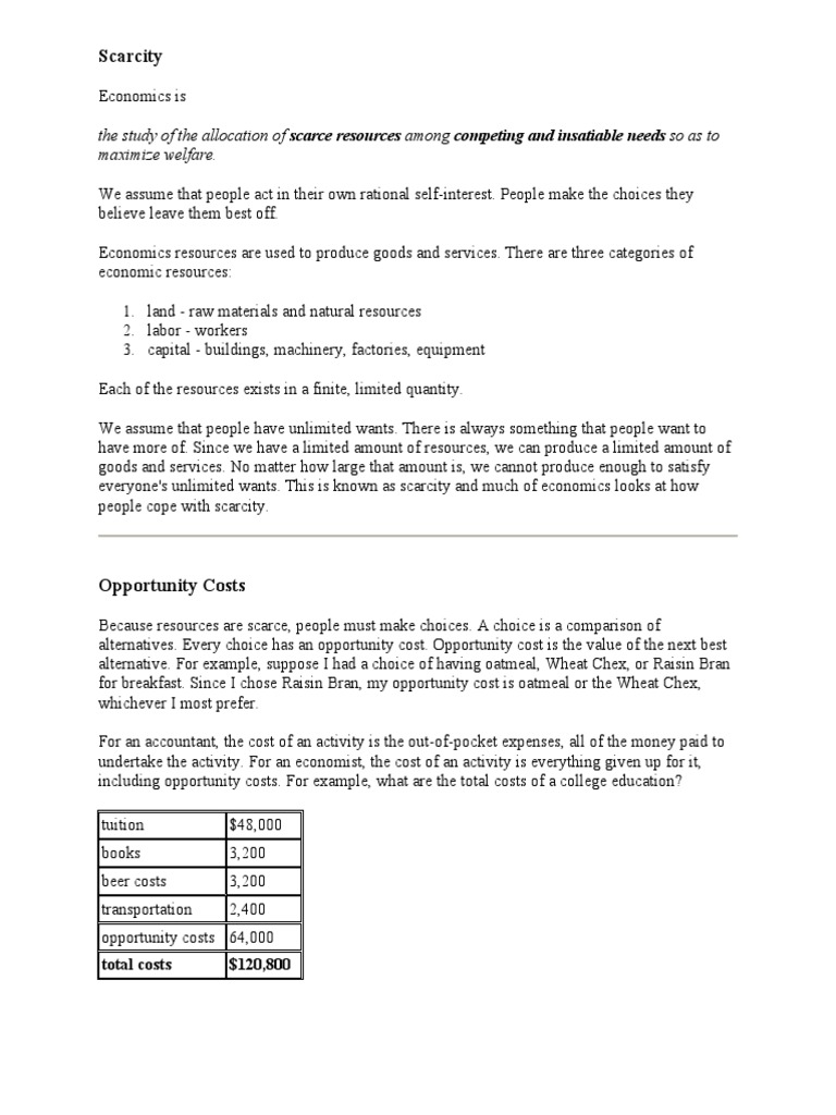 Economics - Intro - Notes | PDF | Demand | Supply (Economics)