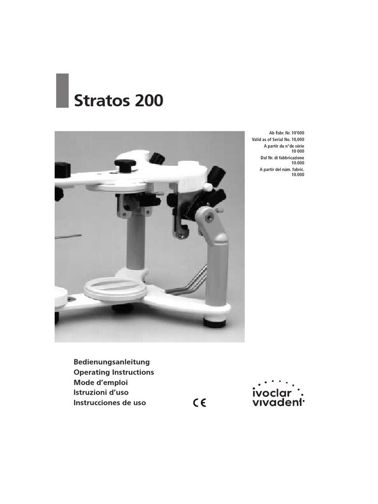 Stratos 200: Bedienungsanleitung Operating Instructions Mode D'emploi ...