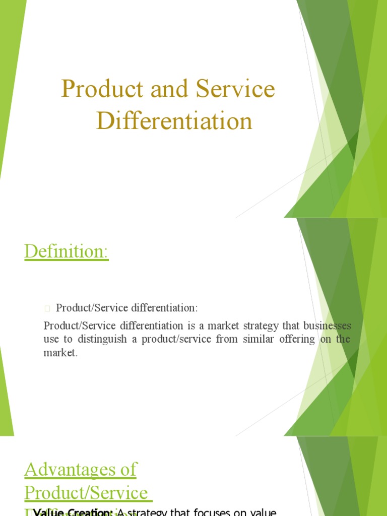 Product and Service Differentiation Strategies | PDF | Digital Single ...