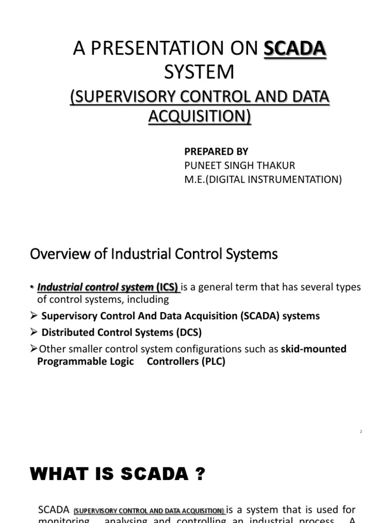 A Presentation On Scada System: (Supervisory Control and Data Acquisition) | PDF | Scada ...