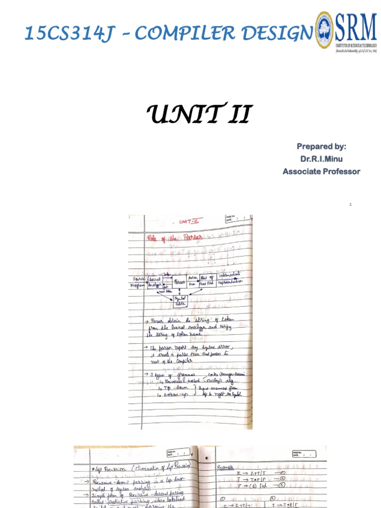 Unit Ii - 2020 | PDF | Parsing | Algorithms And Data Structures