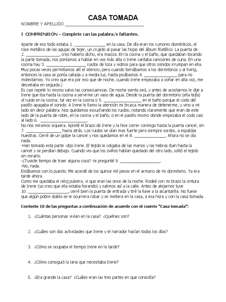 Casa Tomada TEST | PDF