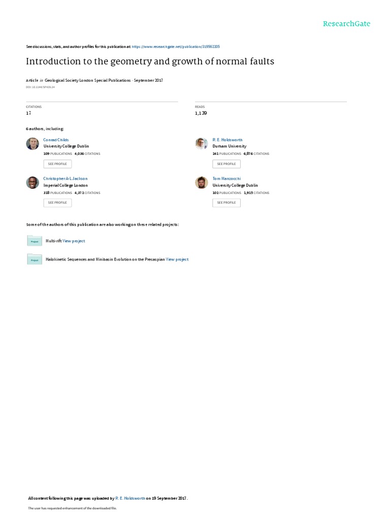 Introduction To The Geometry and Growth of Normal Faults | PDF | Fault (Geology) | Rift
