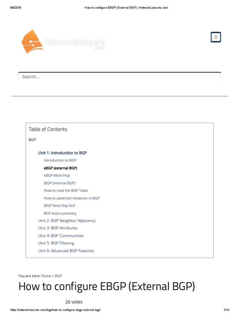 2.how To Configure EBGP (External BGP) | Download Free PDF | Router (Computing) | Communications ...
