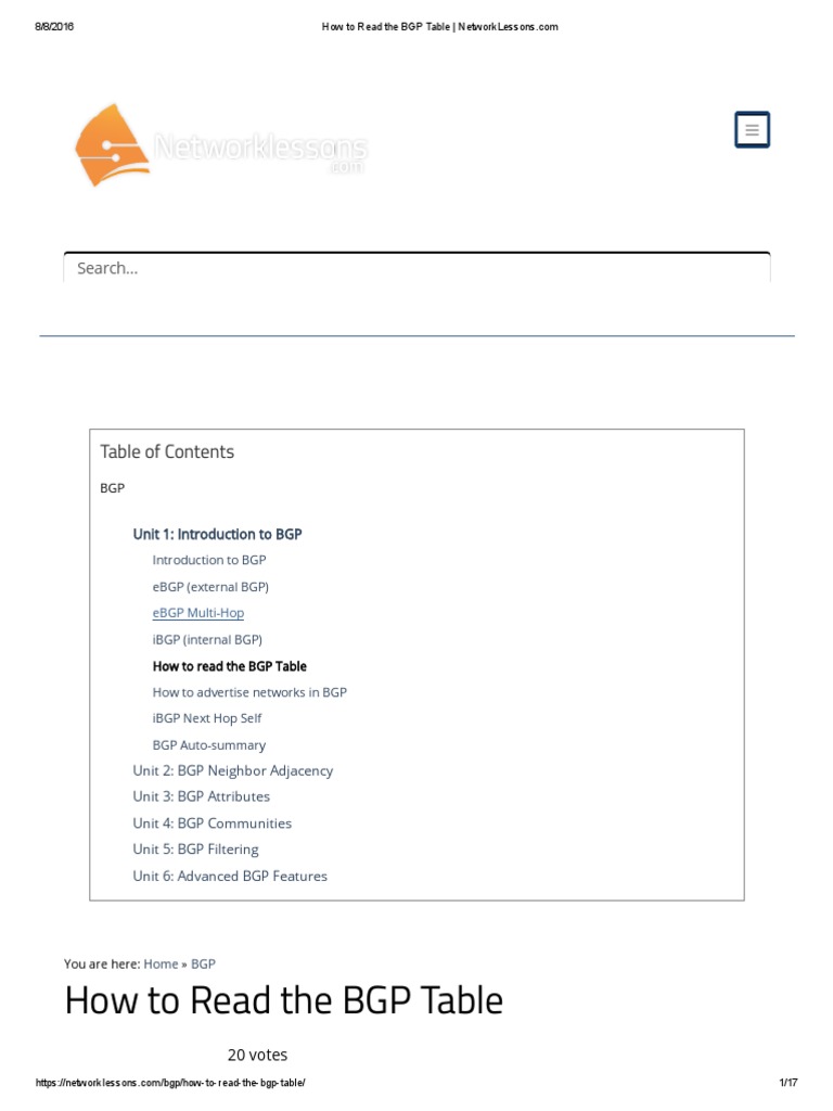 5.how To Read The BGP Table | PDF | Router (Computing) | Routing