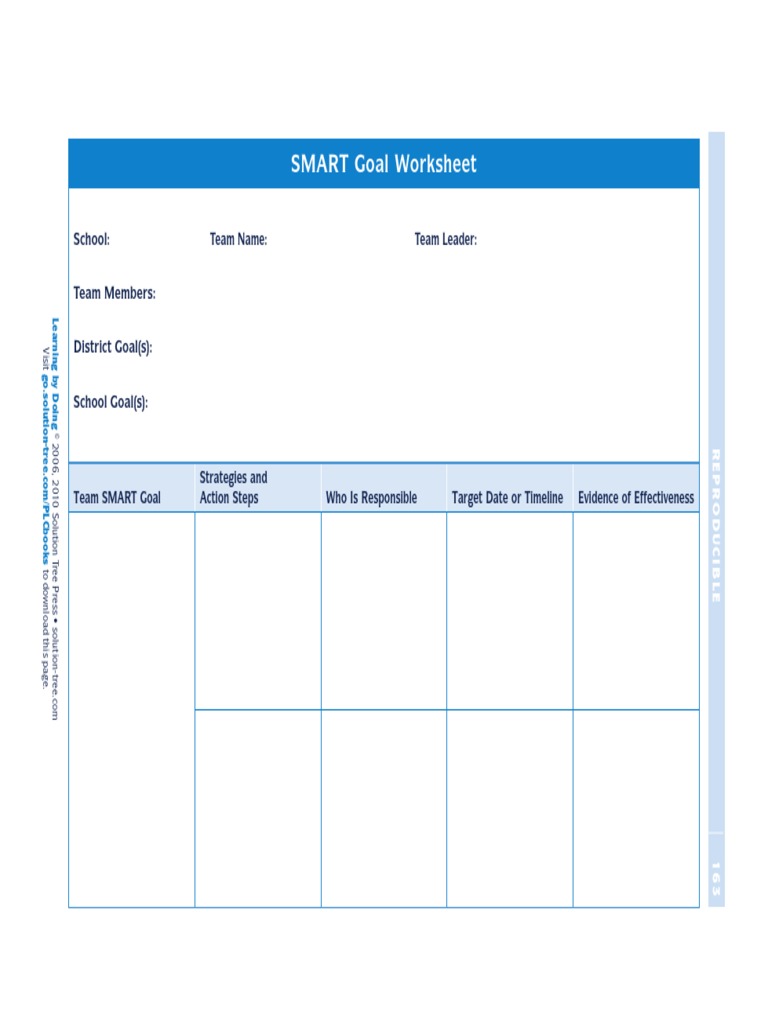 Smart Goals Template 15 PDF | PDF