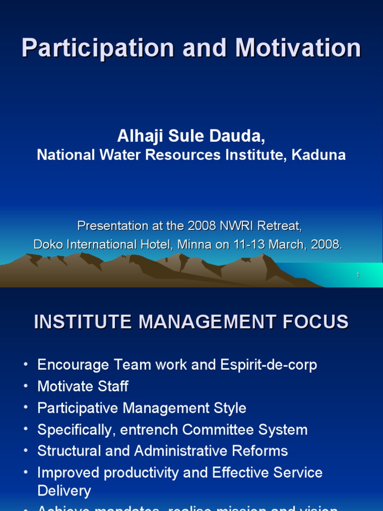 Participation and Motivation | PDF | Motivational | Motivation