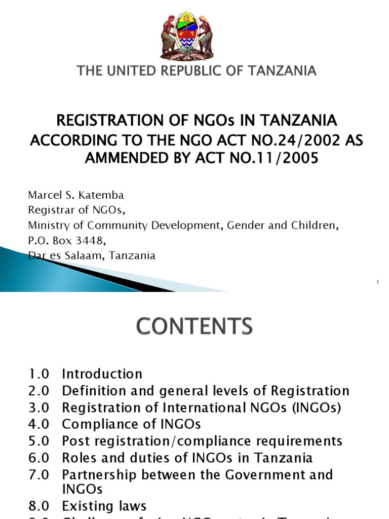 NGO Roundtable Presentation Registrar of NGOs May2012 | PDF | Non ...