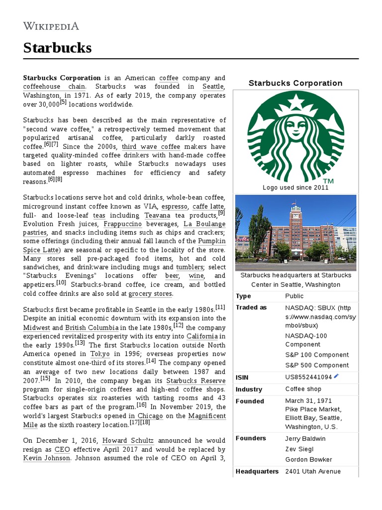 Starbucks | PDF | Starbucks | Coffee
