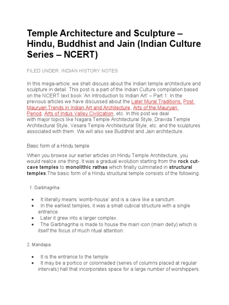 Temple Architecture and Sculpture | PDF | Indian Religions | Religion ...