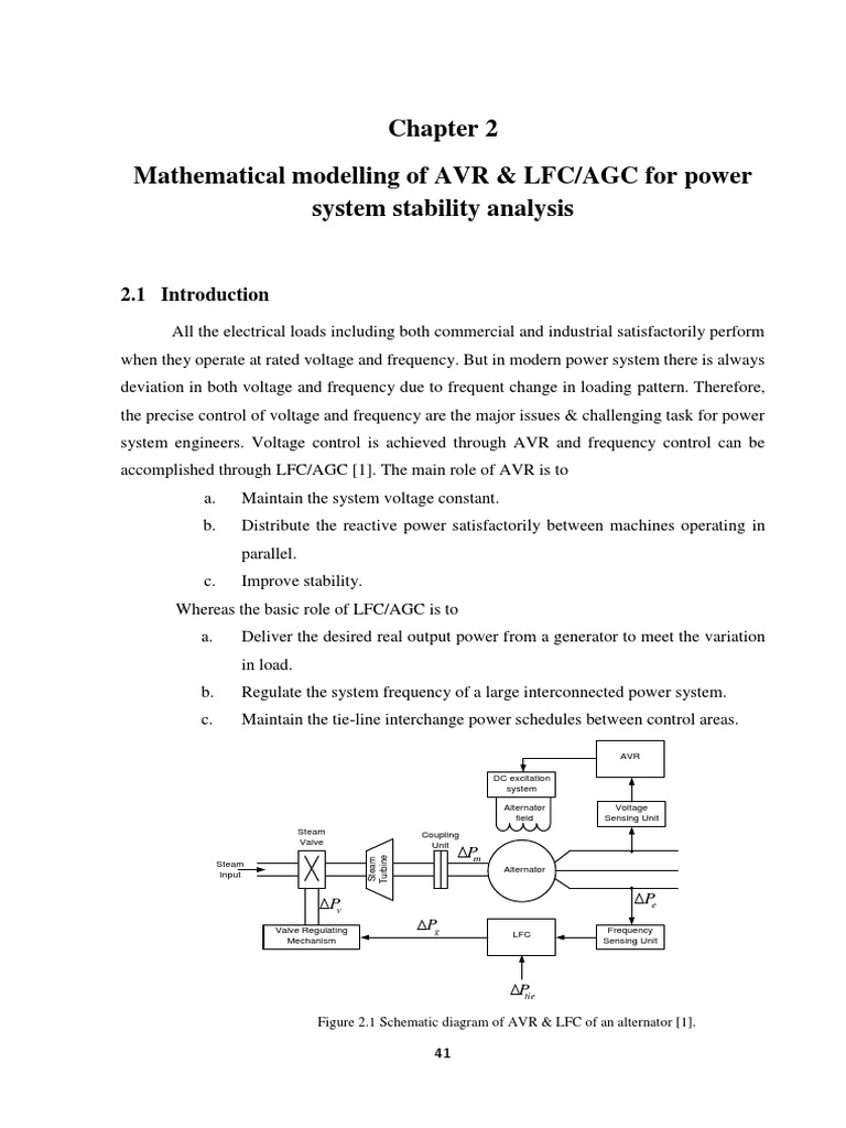 Modeling Automatic Voltage Regulators and Load Frequency Control for Power System Stability ...