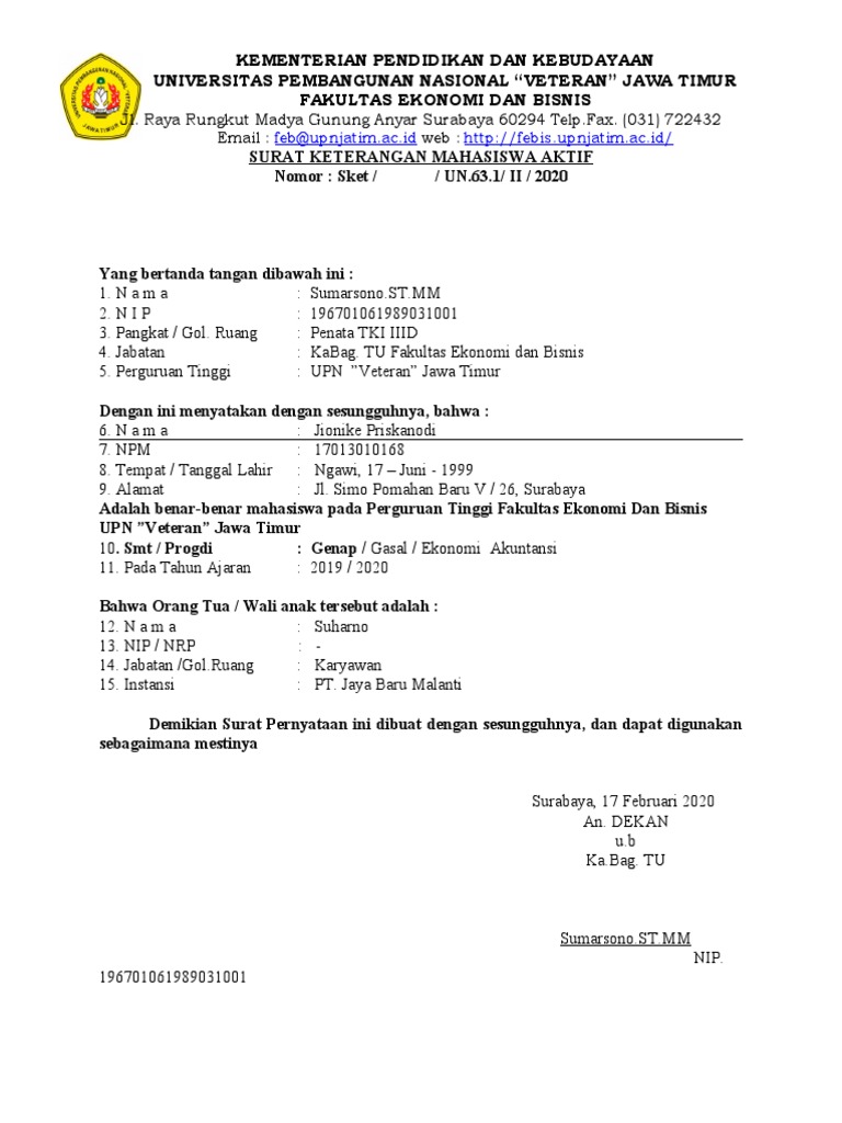 Yang Bertanda Tangan Dibawah Ini | PDF