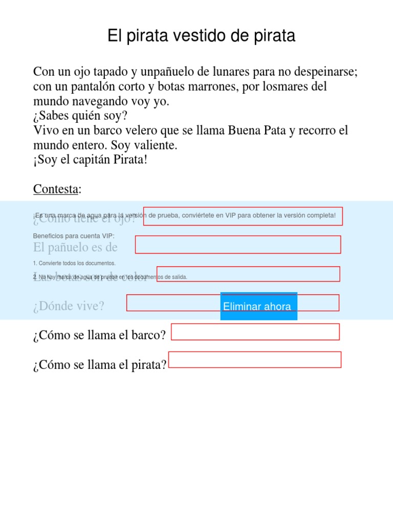 El Capitán Pirata y su Barco | PDF