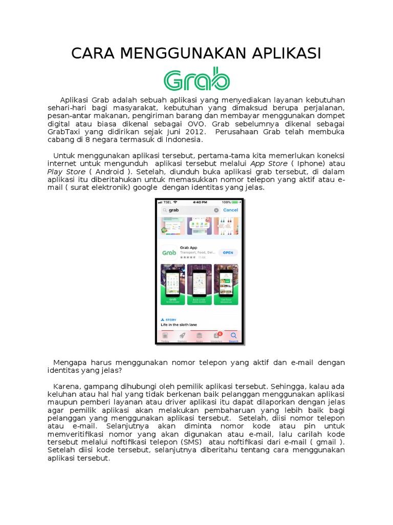 Cara Menggunakan Grab (Roger) | PDF