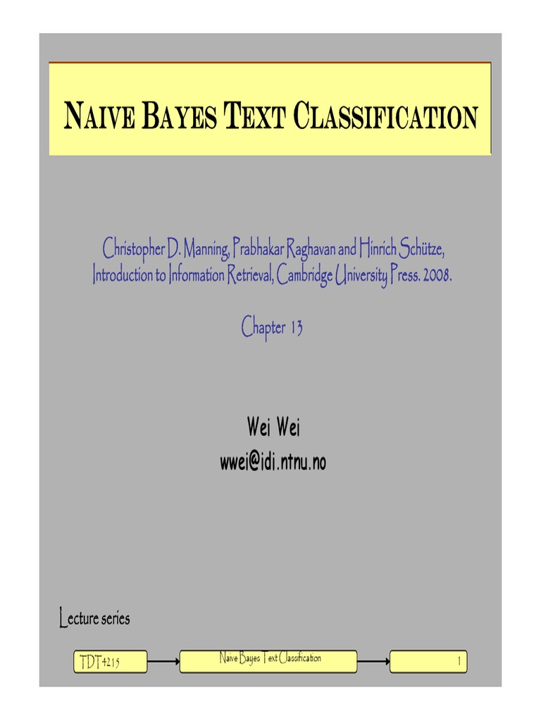 Text Classification PDF | PDF | Statistical Classification | Machine ...
