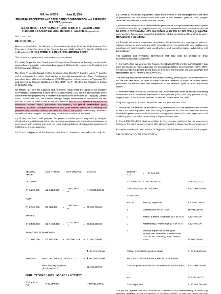 Primelink vs. Lazatin-Magat | PDF | Complaint | Equity (Law)