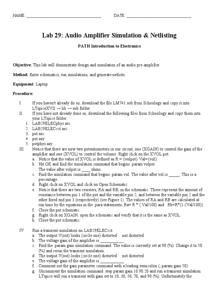 Simulating Audio Amplifiers in LTspice | PDF | Electronic Design ...