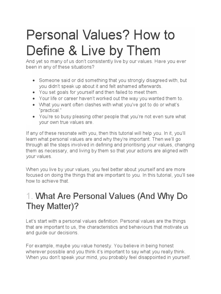 Personal Values? How To Define & Live by Them: What Are Personal Values ...