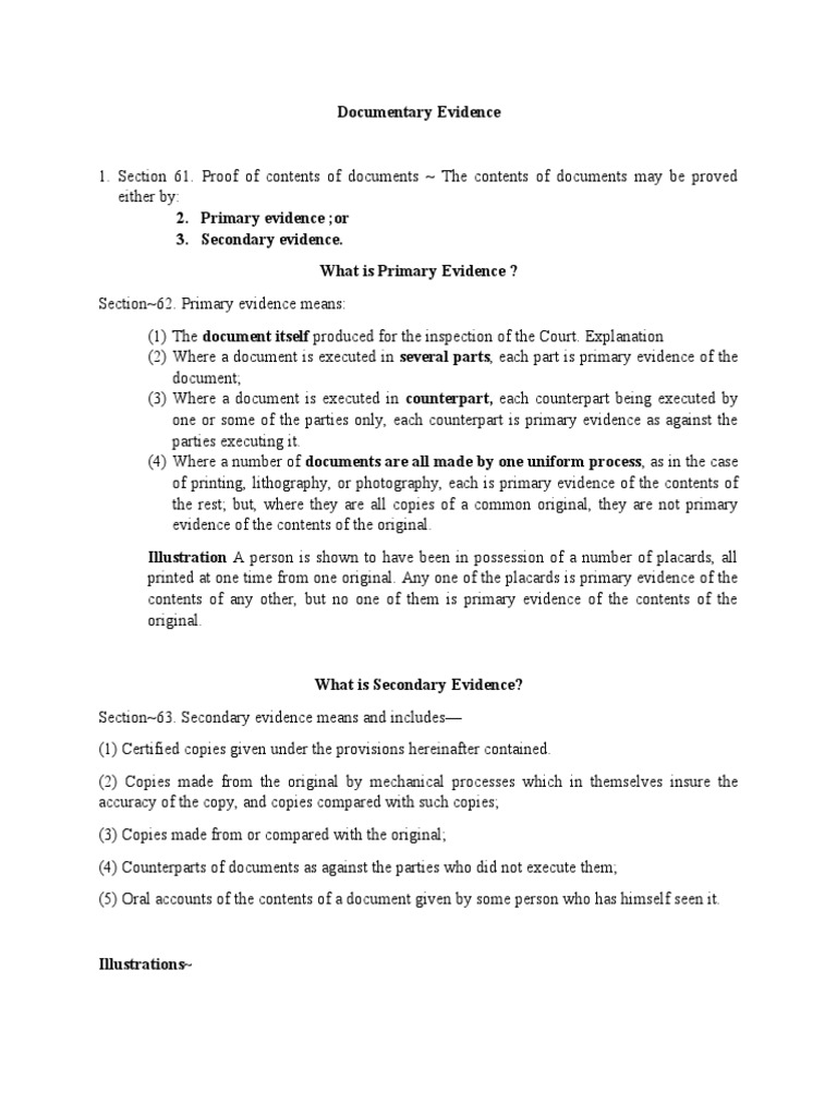 Documentary Evidence | PDF | Evidence | Document