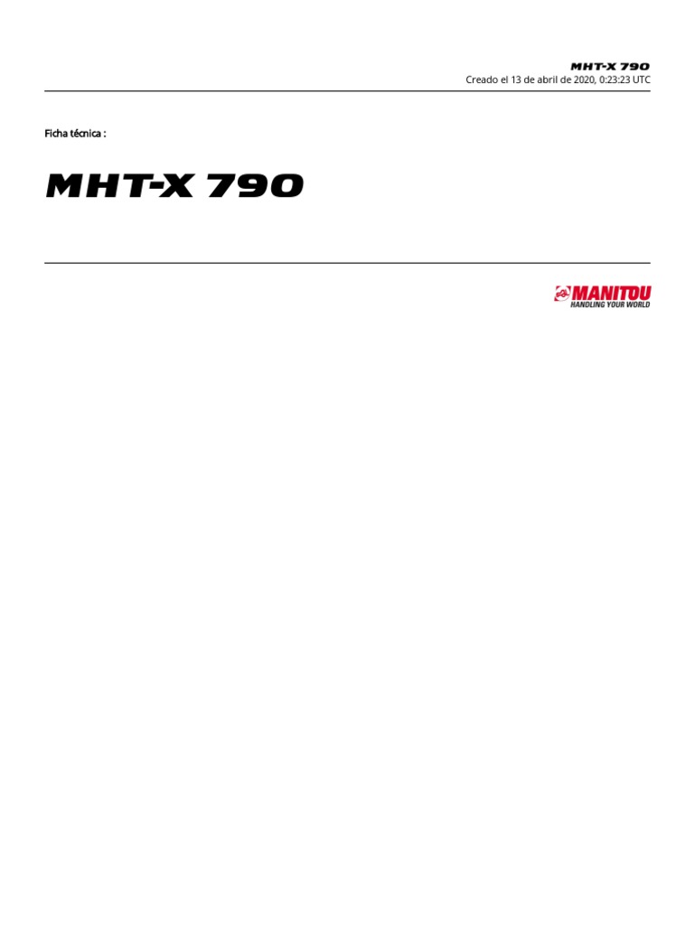 Especificaciones MHT-X 790 Manitou | PDF | Vehículos terrestres ...